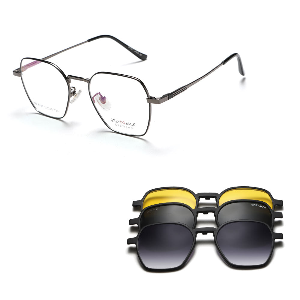 3pcs Magnet Clips Metal Spectacle Frame for Myopic Men Women 8137 ...